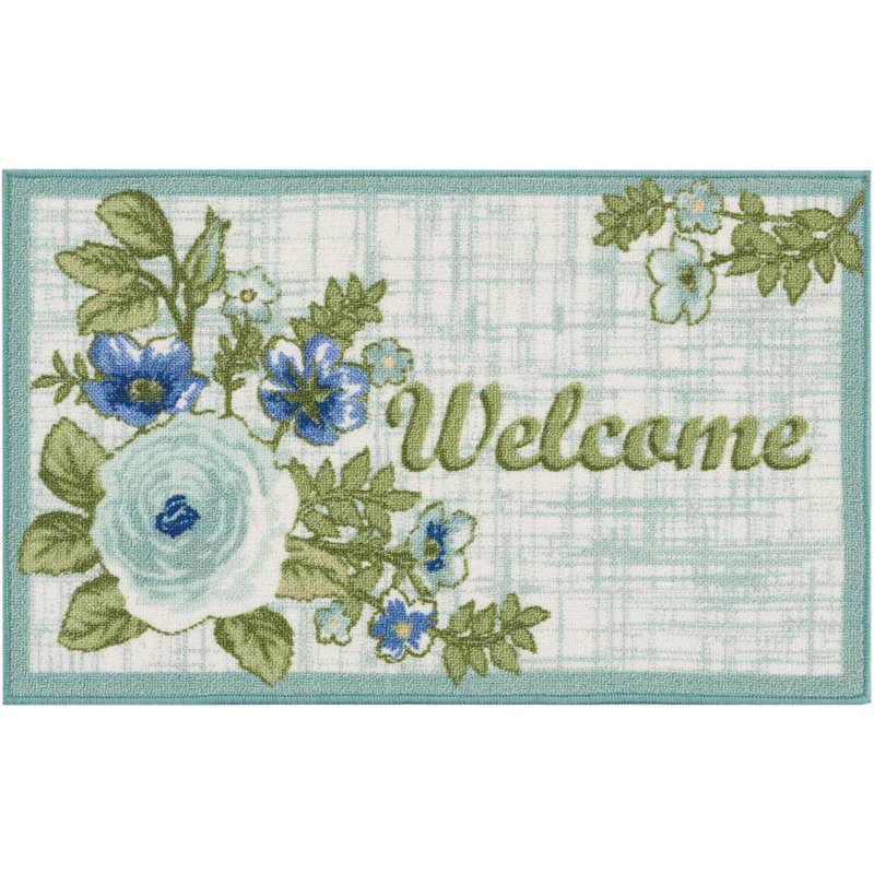 Winston Porter Woodby Hand-Tufted Aqua/Green Area Rug | Wayfair