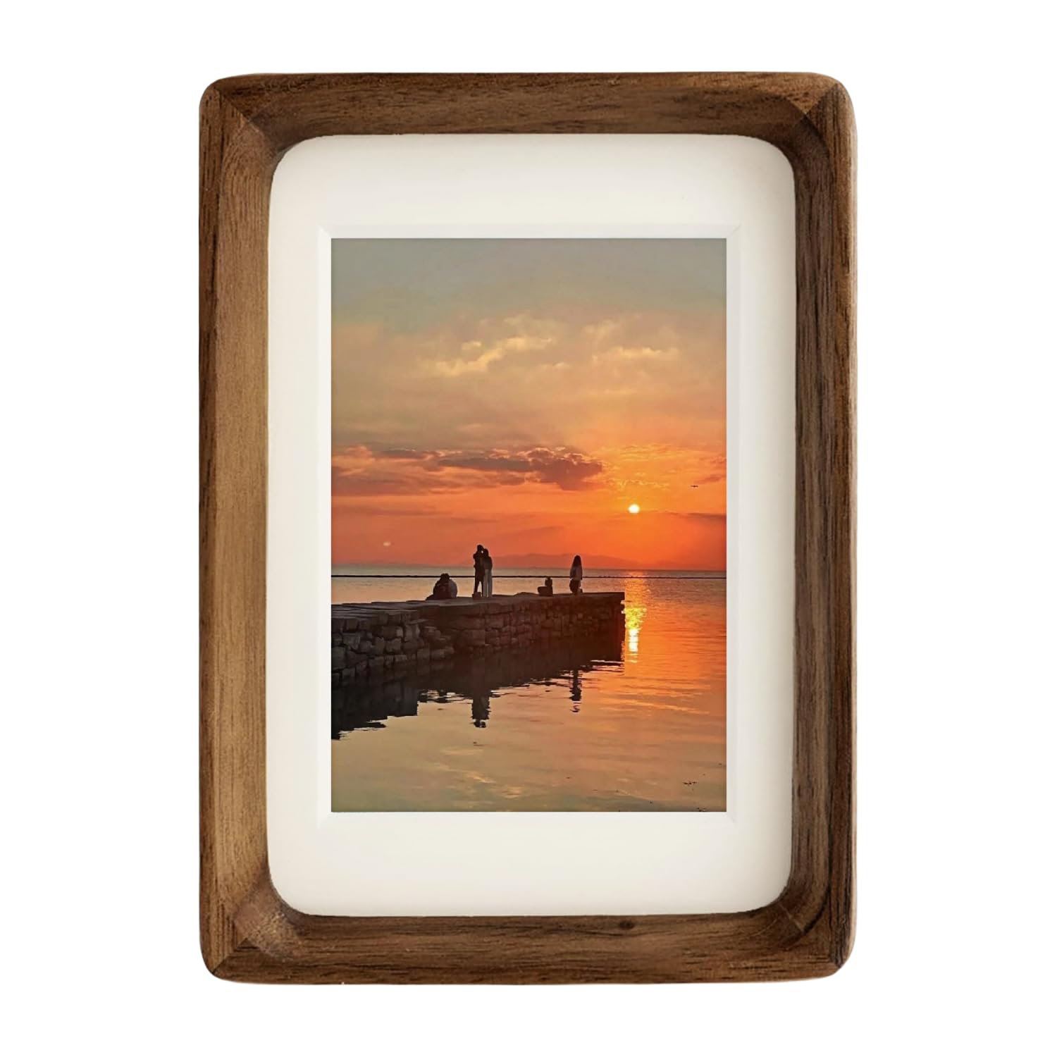 Latitude Run® 6X8 Picture Frame Wood With 5X7 Mat, Natural Solid Walnut ...