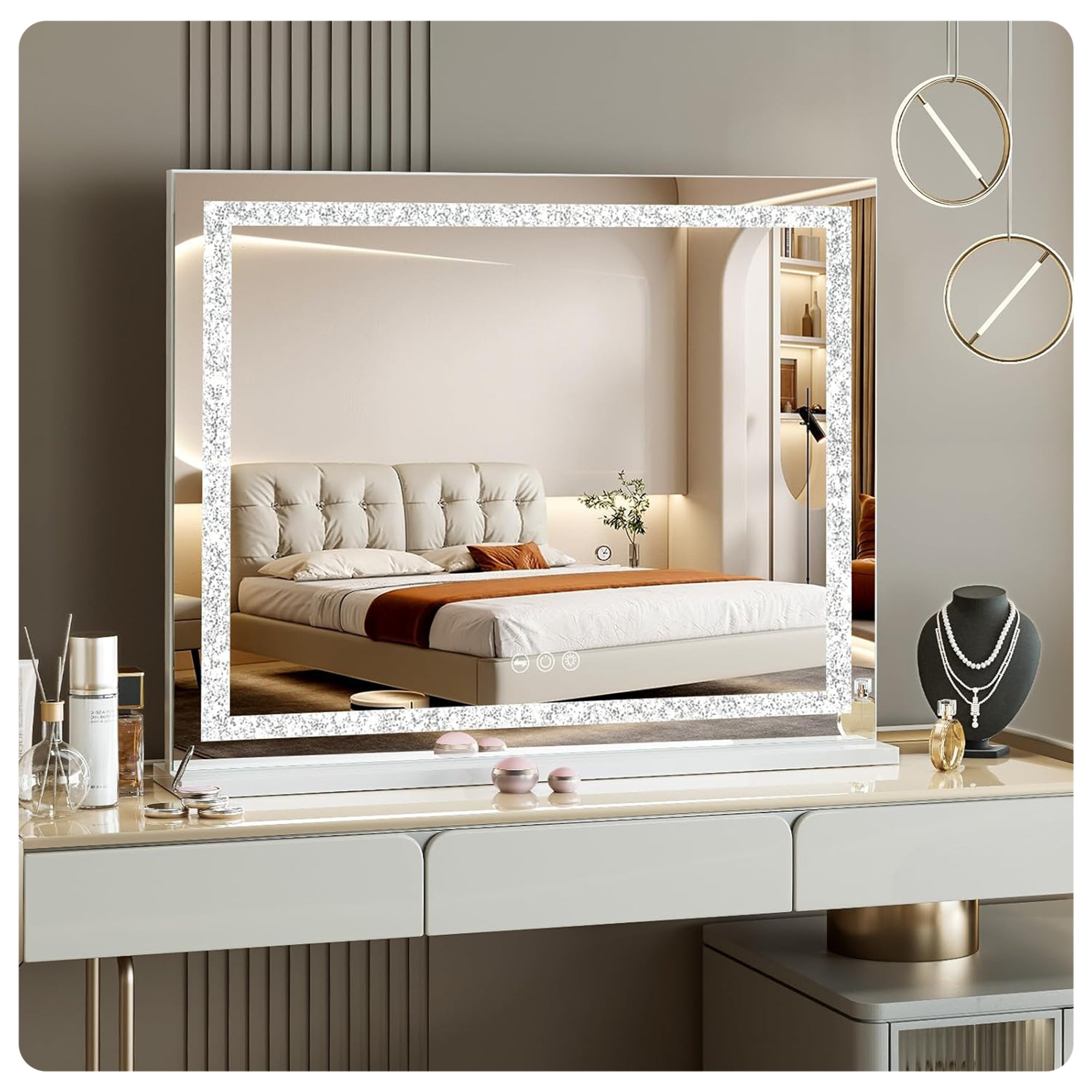 Ivy Bronx Vanity Mirror With Lights | Wayfair