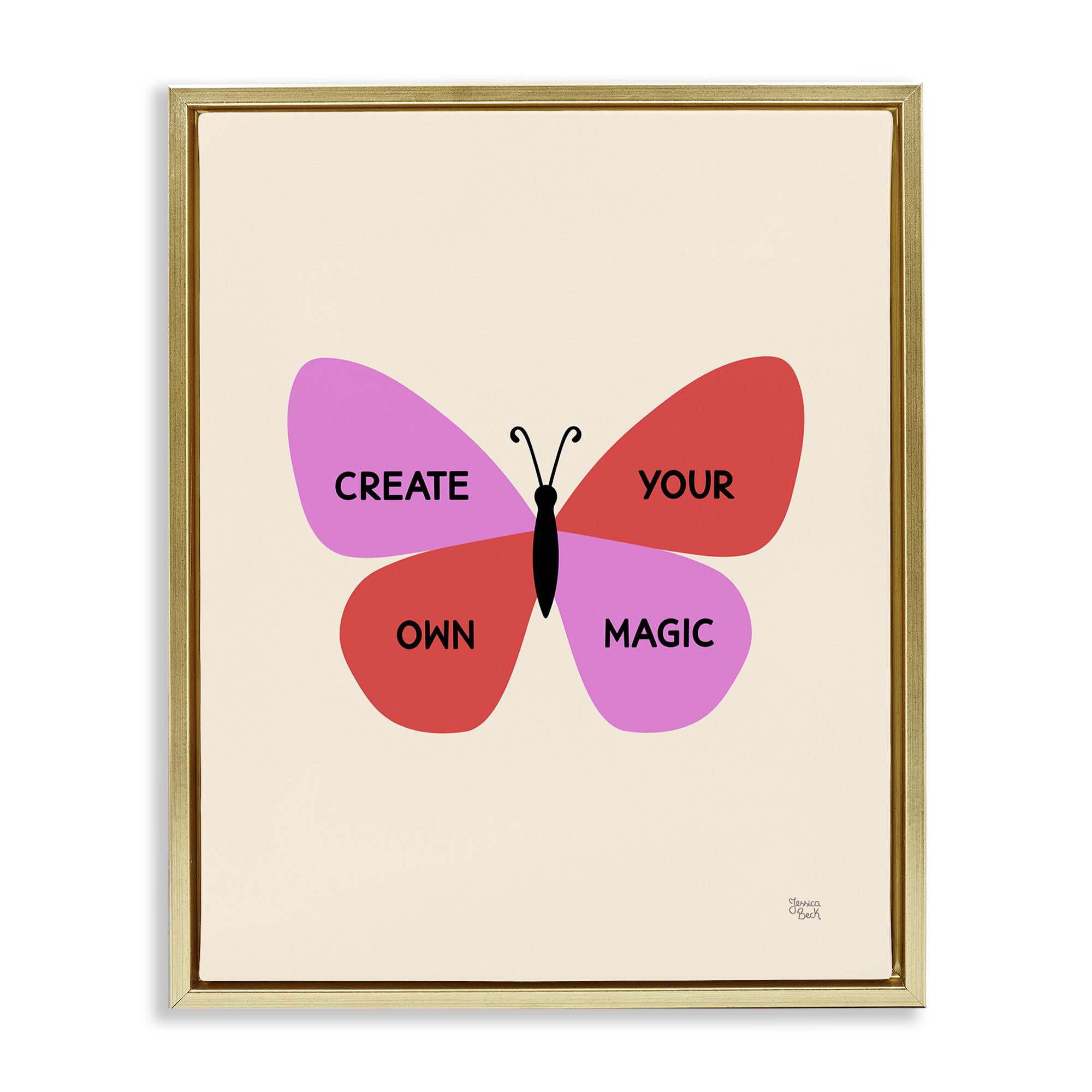 Gracie Oaks Create Your Own Magic Brown Framed Floater Canvas Wall Art ...