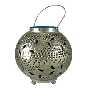 Northlight Seasonal 8" Tropicalia Silver and Blue Cut-Out Floral Votive ...