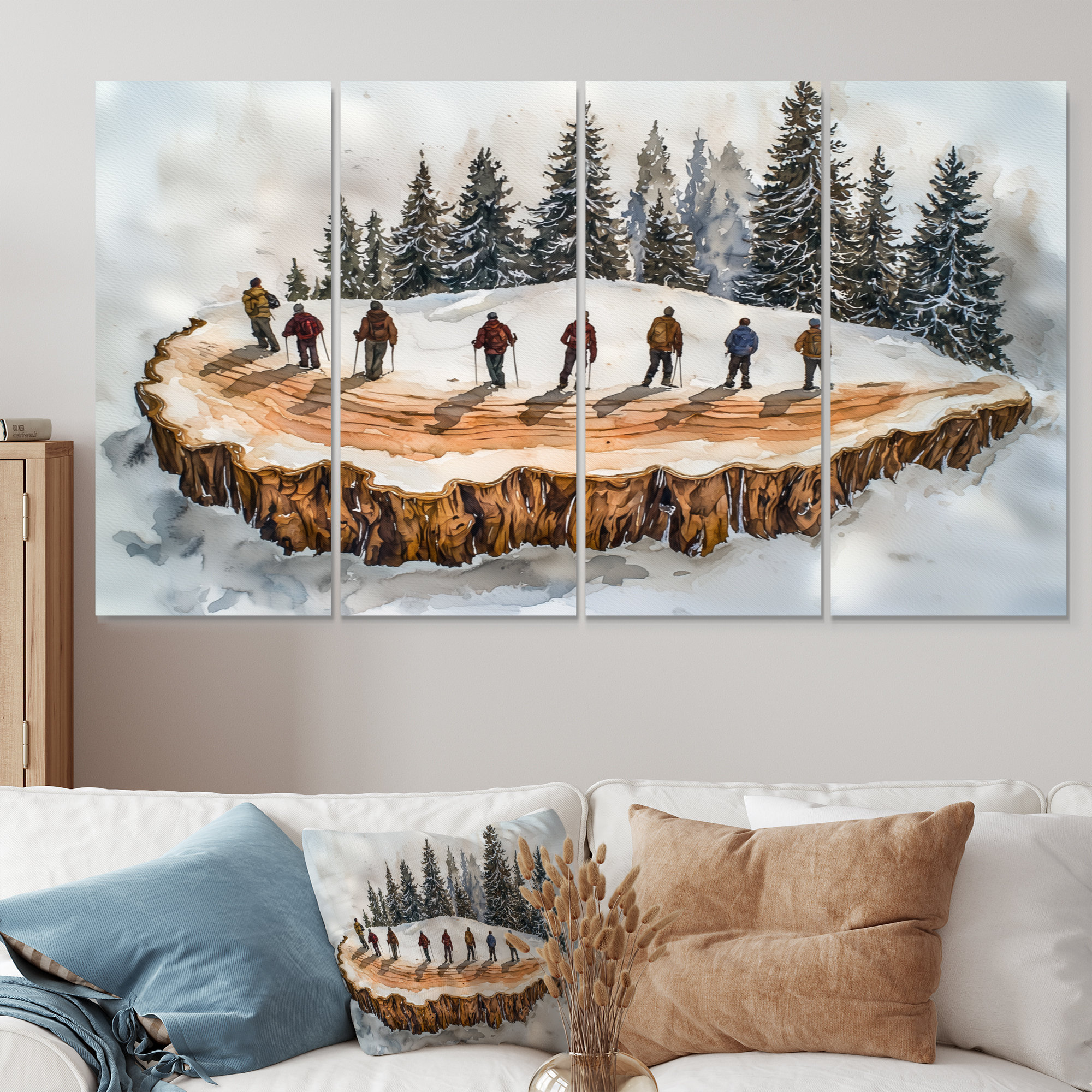 Millwood Pines Hiking Group In A Winter Landscape II - Hiking Wall Art ...