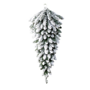 Primrue 3' Pre-Lit Flocked Christmas Faux Swag with Lights | Wayfair