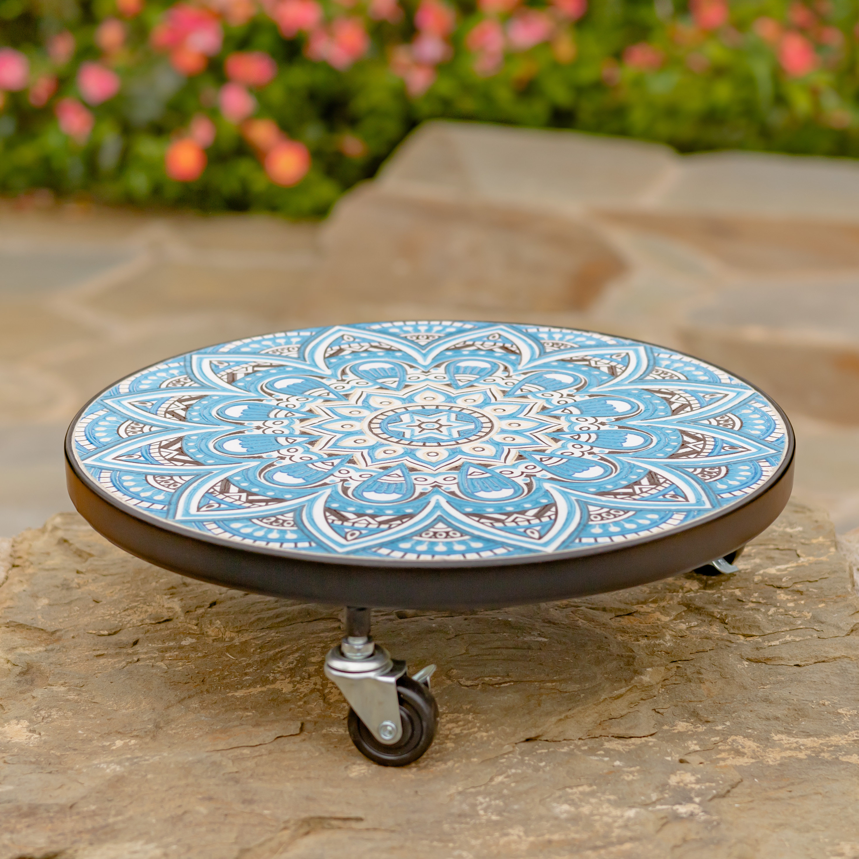 Bungalow Rose 13.8" Ceramic Mosaic Tile Plant Trolley "Savannah" (Set ...