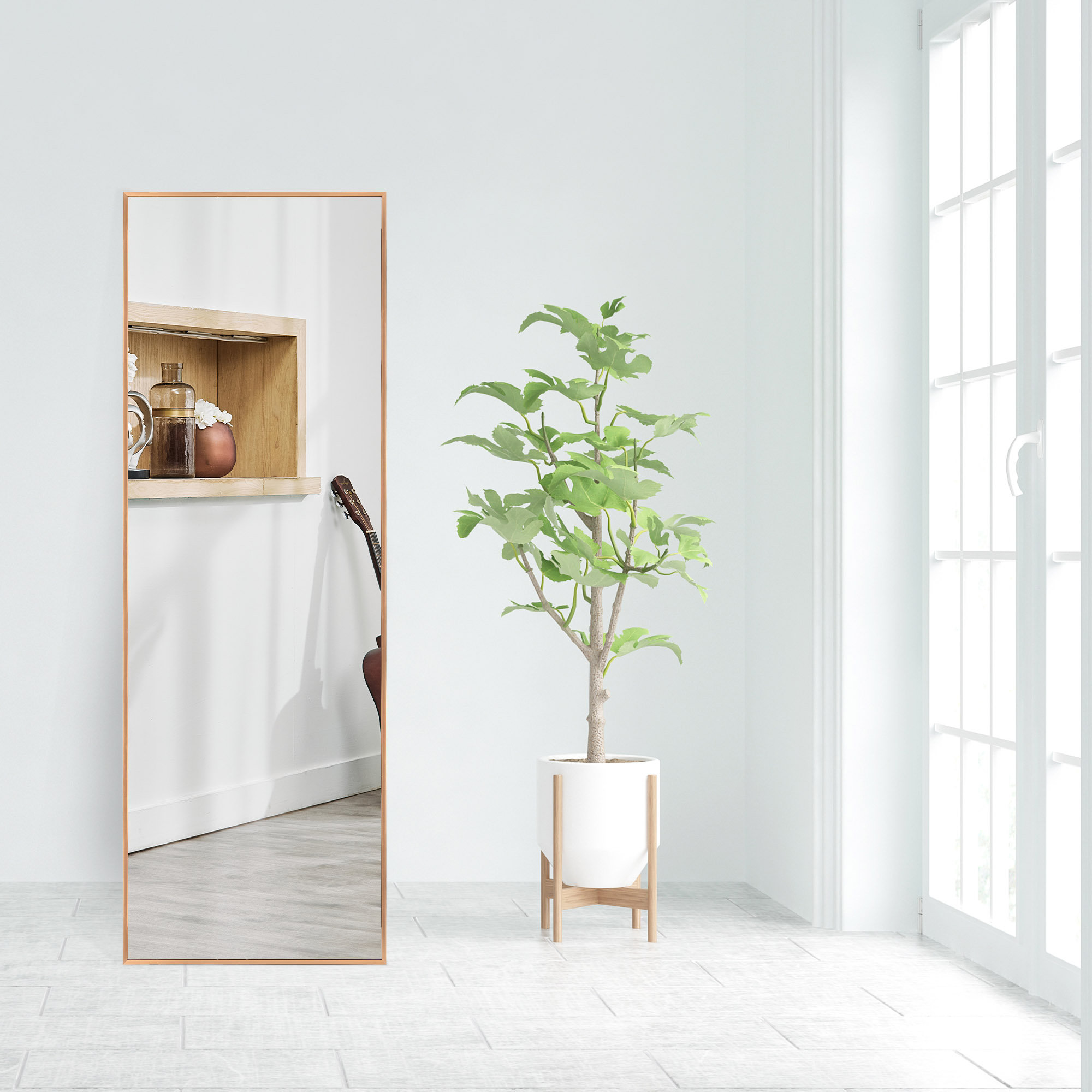 Latitude Run® Lekha Rectangle Metal Floor Mirror - Wayfair Canada
