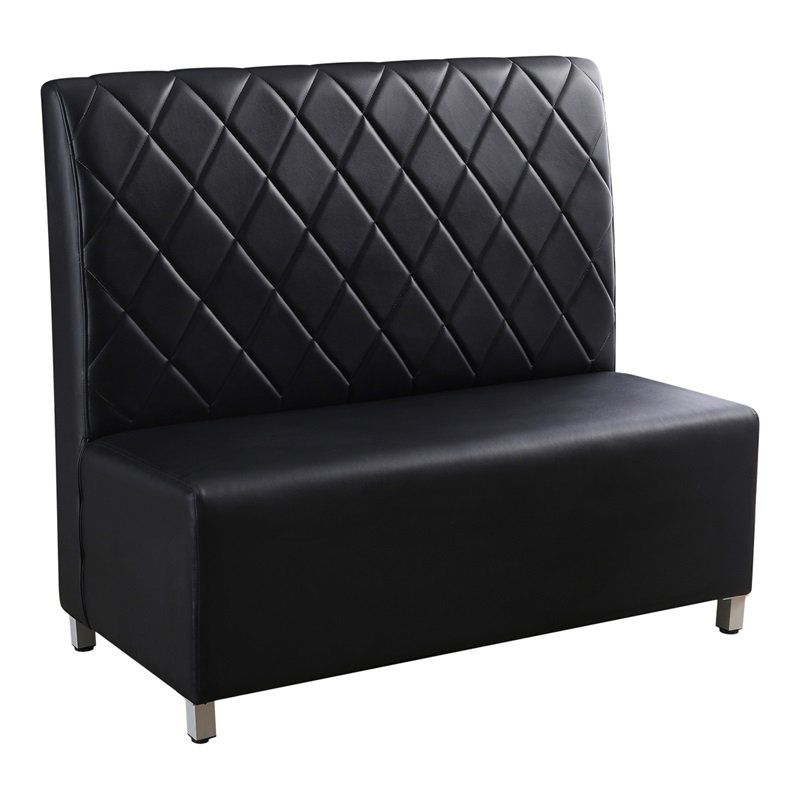 ERF, Inc. 47"L x 44"H Black Single Booth with Black Vinyl Seat & Back ...