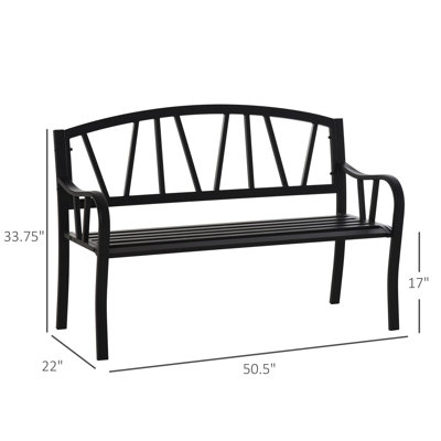 Red Barrel Studio® Jaciyah Metal Outdoor Bench & Reviews | Wayfair
