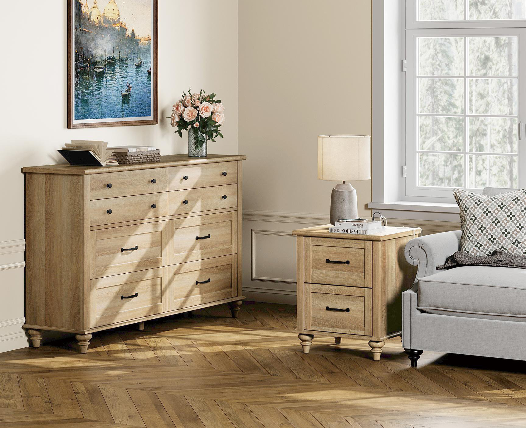 Charlton Home® Engelbrecht 2 Piece Bedroom Set - Includes 8 Drawer ...