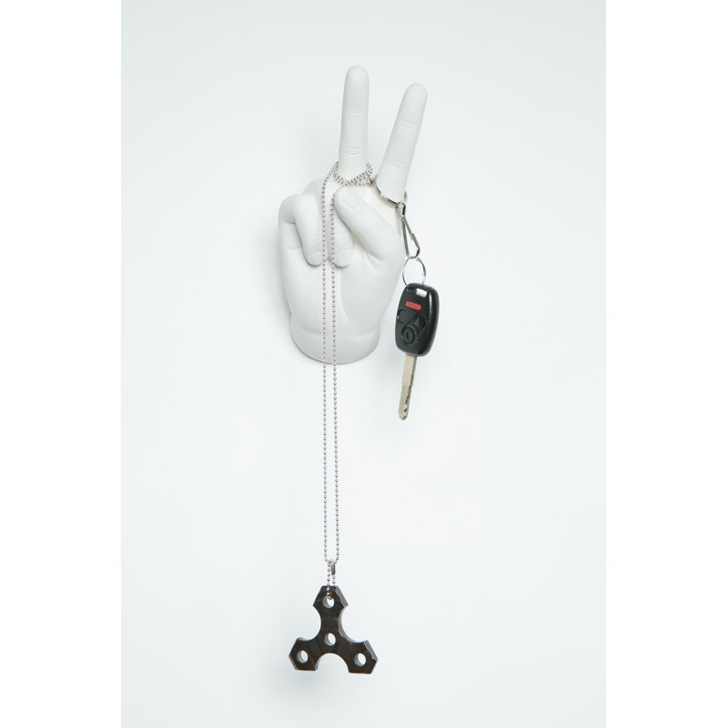 Wrought Studio™ Serap White Peace Hand Wall Mount - 8.5" tall & Reviews ...