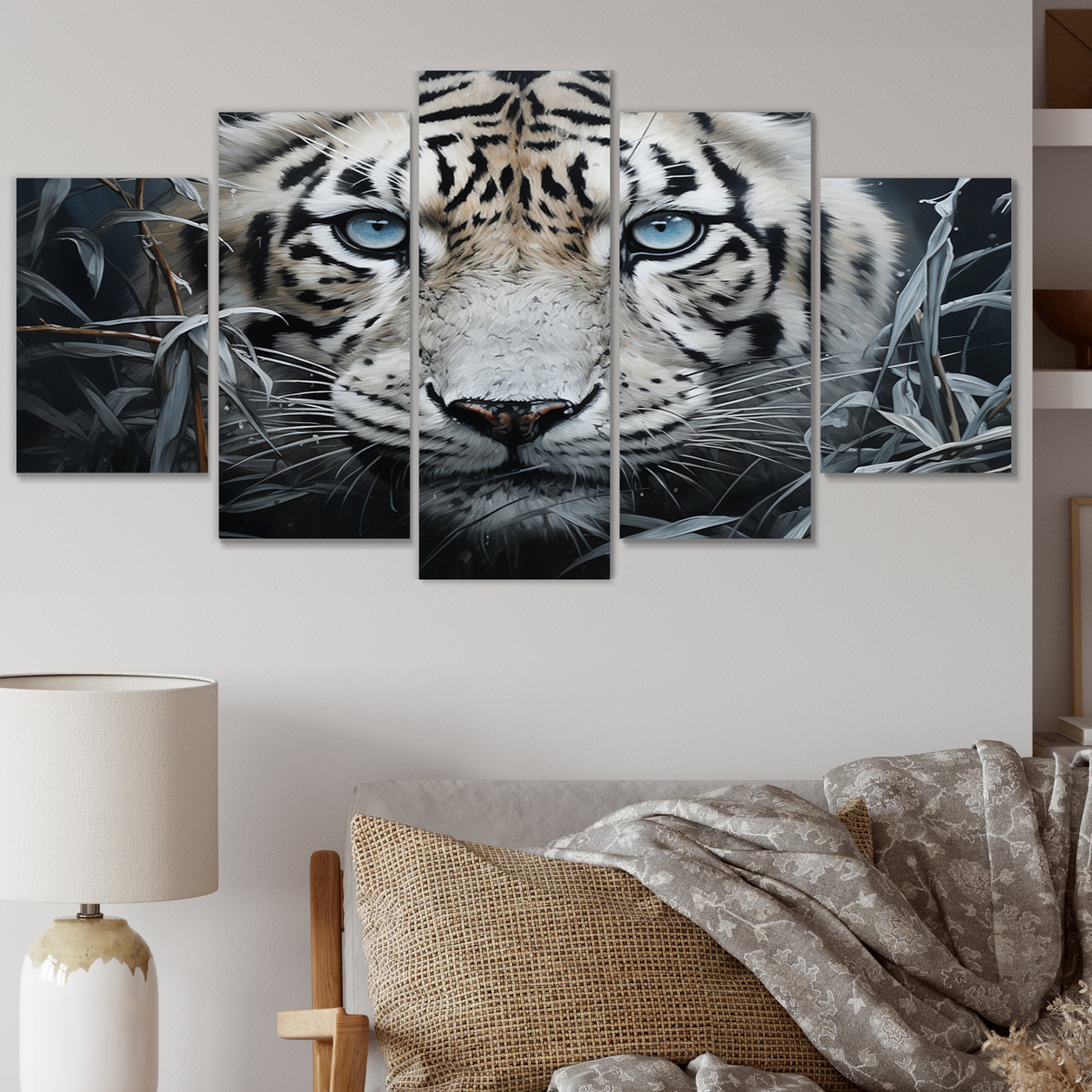 Dakota Fields Tiger Mysterious Watcher II On Canvas 5 Pieces Print ...