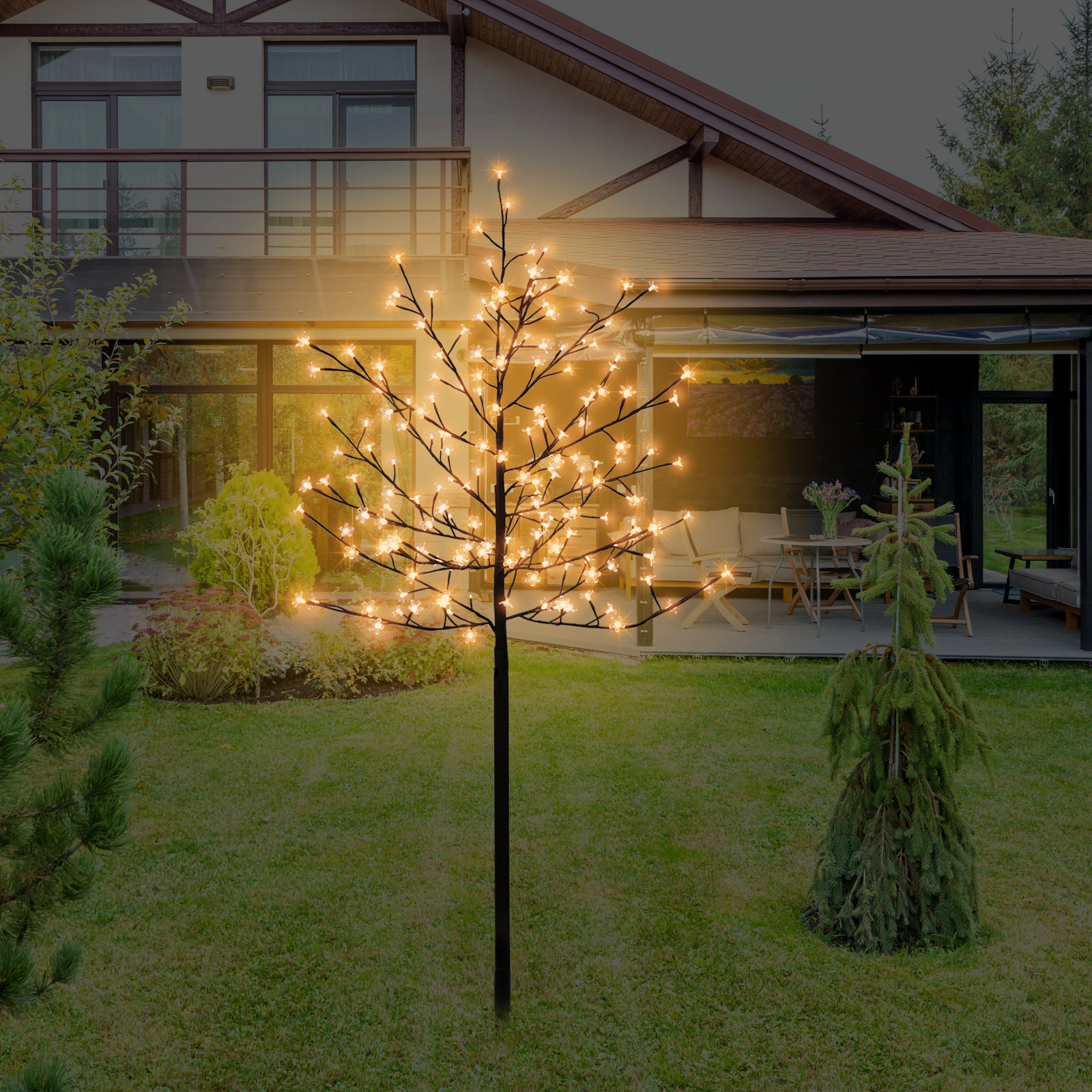 The Holiday Aisle® 6' Solar Tree Cherry Blossom LED Lights 2 Mode ...