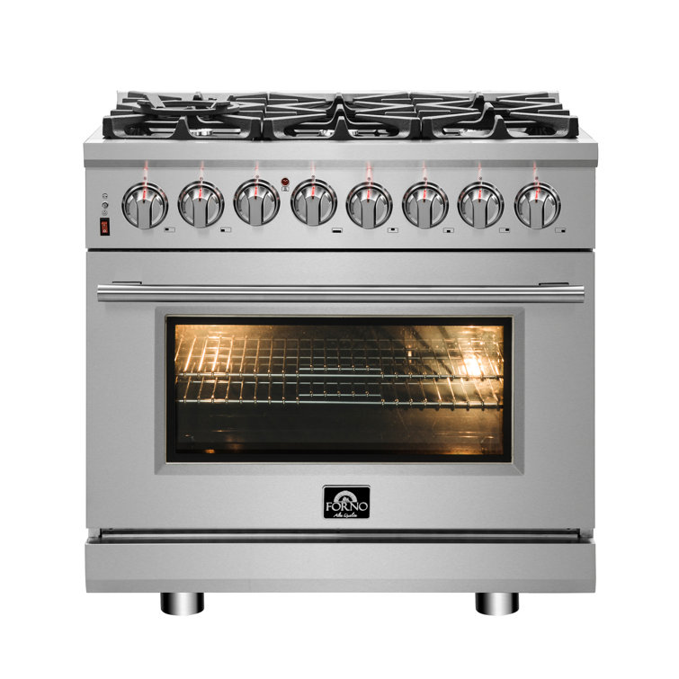 Forno Massimo 36-inch Dual Fuel Range, 6 Burners, 5.36 cu.ft. True ...