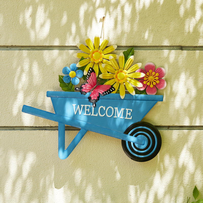 Rosalind Wheeler 30"H Metal Spring Garden Cart Garden Stake & Reviews ...