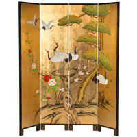 Oriental Furniture 6 Ft. Tall Gold Lacquer Room Divider - Geisha | Perigold