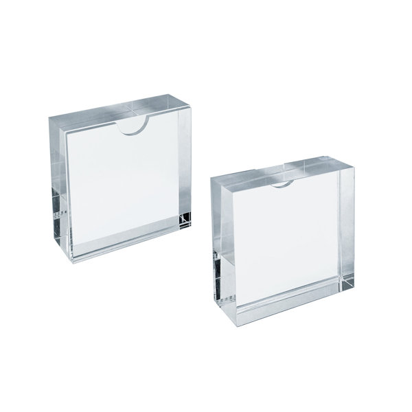 Azar Displays Clear Acrylic Block Sign Holder Frame 3"H x 3"L, Top Load ...