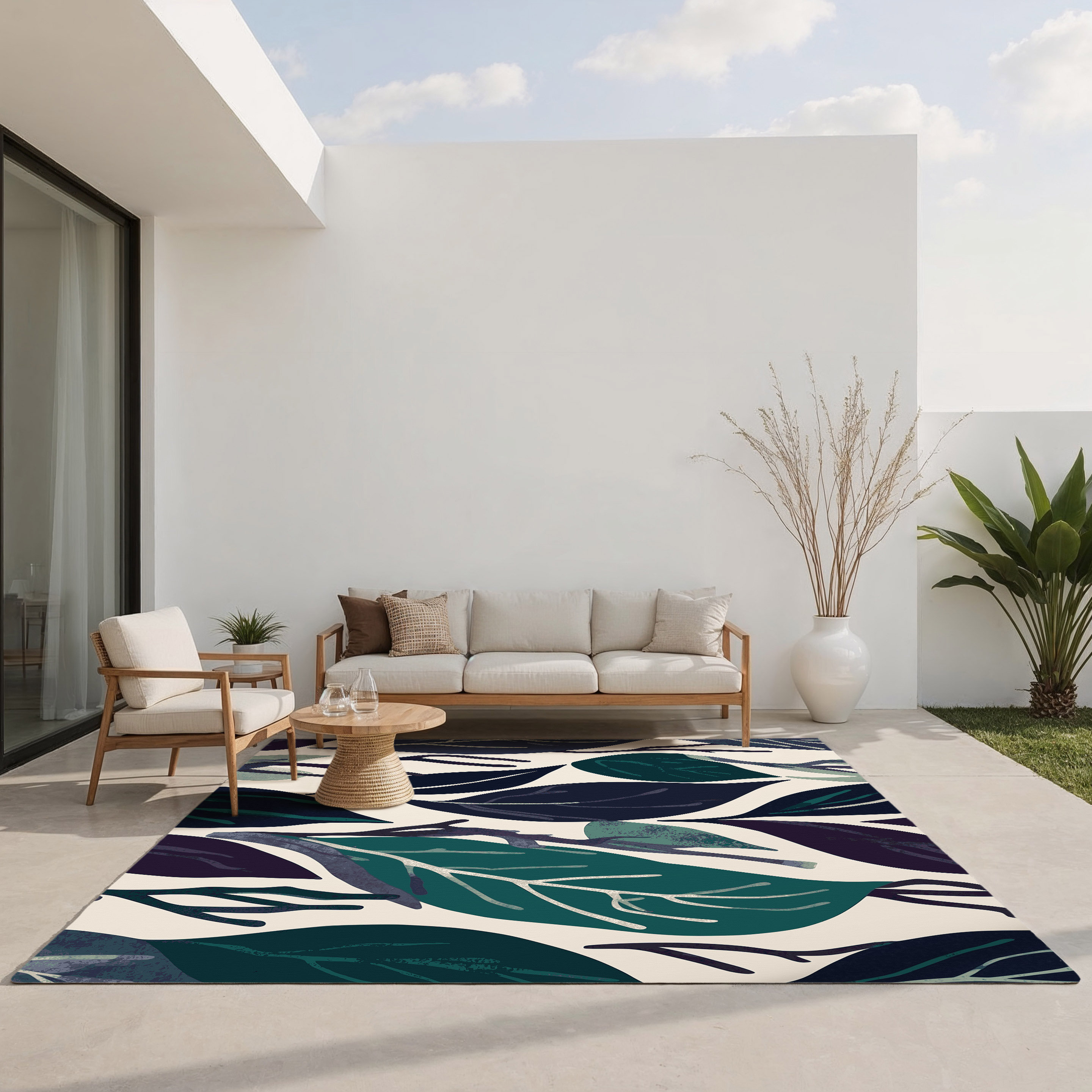 Winston Porter Midnight Bloom Indoor And Outdoor Area Rug - Wayfair Canada