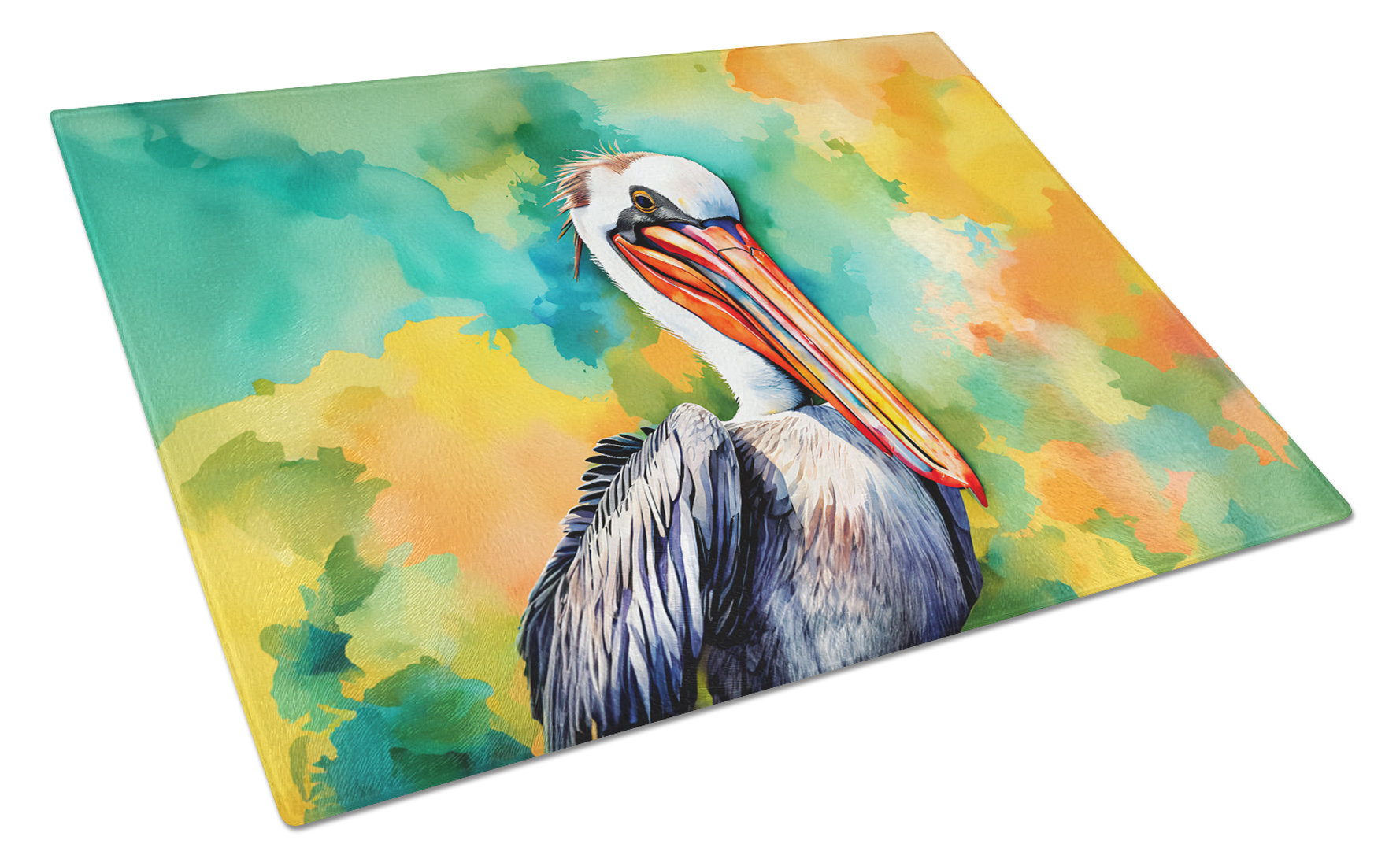 Caroline's Treasures Hippie Animal Pelican Glass Cutting Board | Wayfair