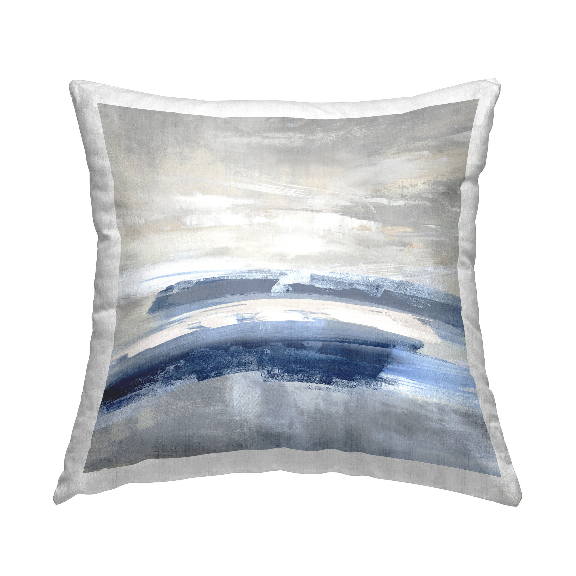 Stupell Industries Grey Blue Abstract Composition Printed Throw Pillow ...