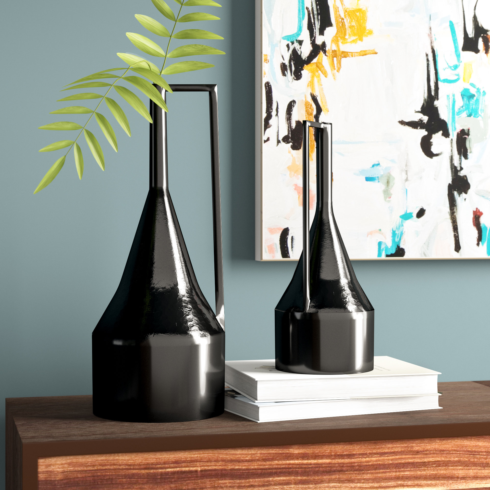 Ivy Bronx Dinja 2 Piece Metal Table Vase Set & Reviews | Wayfair