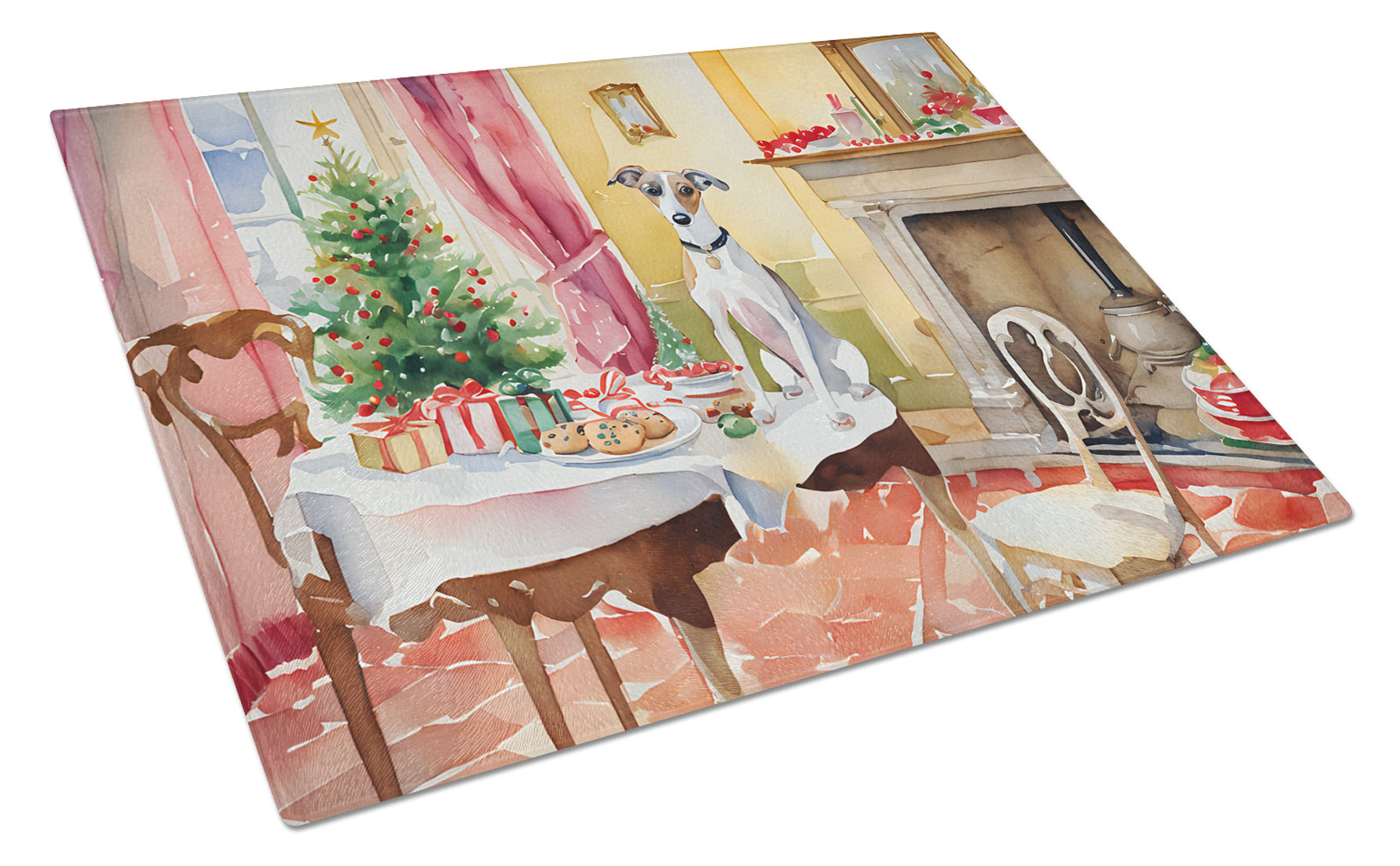 Caroline's Treasures Italian Greyhound Christmas Cookies Glass Cutting ...