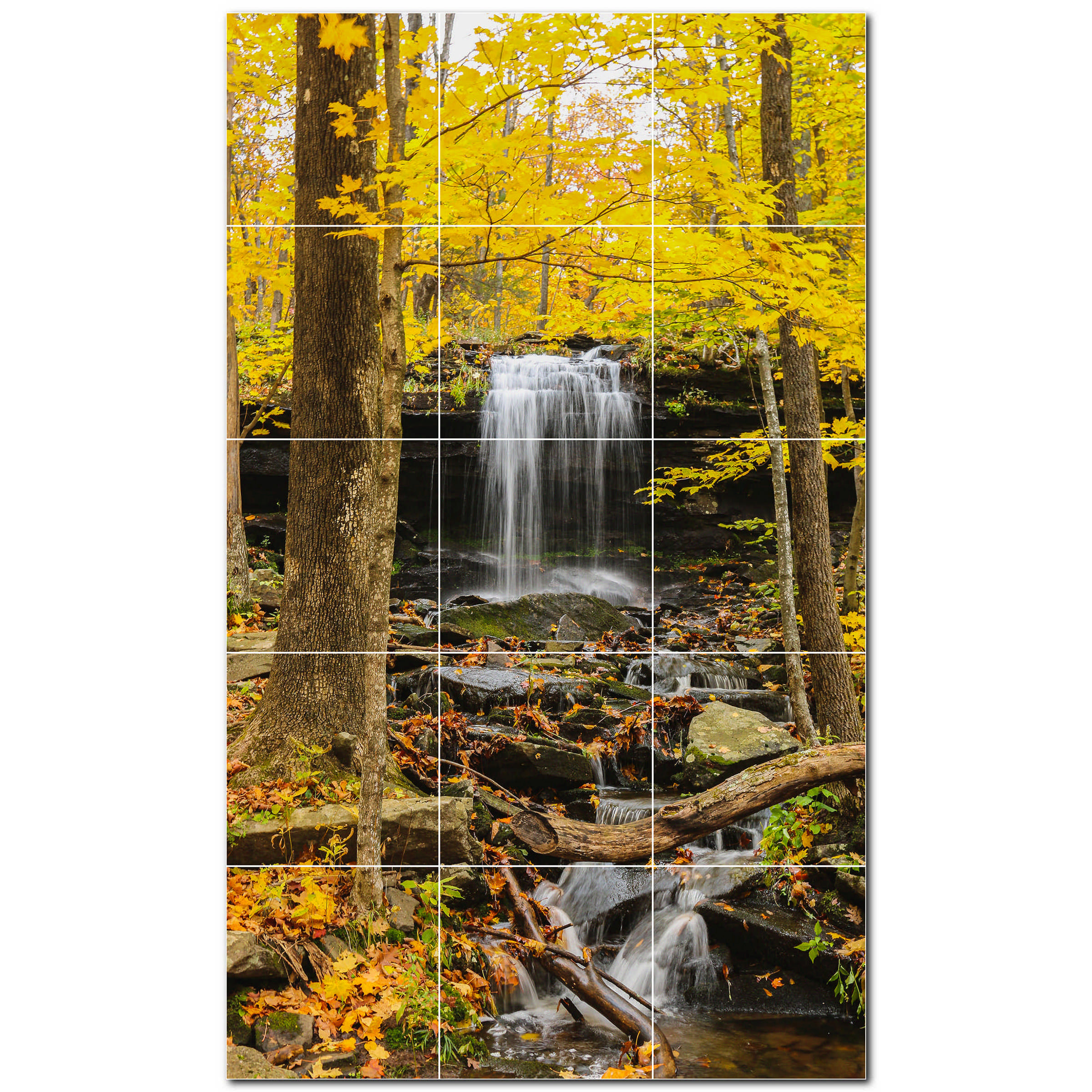Picture-Tiles.com 12.75" x 21.25" Ceramic Waterfalls Photo Decorative ...