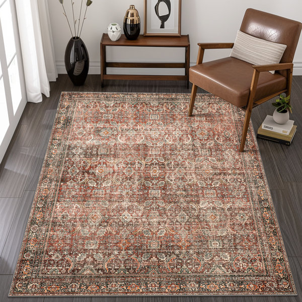 Bungalow Rose Area Rugs for Living Room Machine Washable Rug Vintage ...