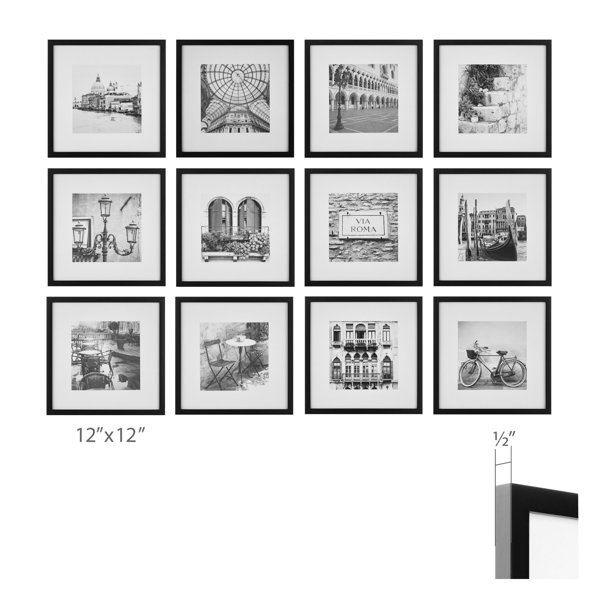 Gallery Perfect 12" x 12" Photo Gallery Wall Matted Picture Frame Set ...