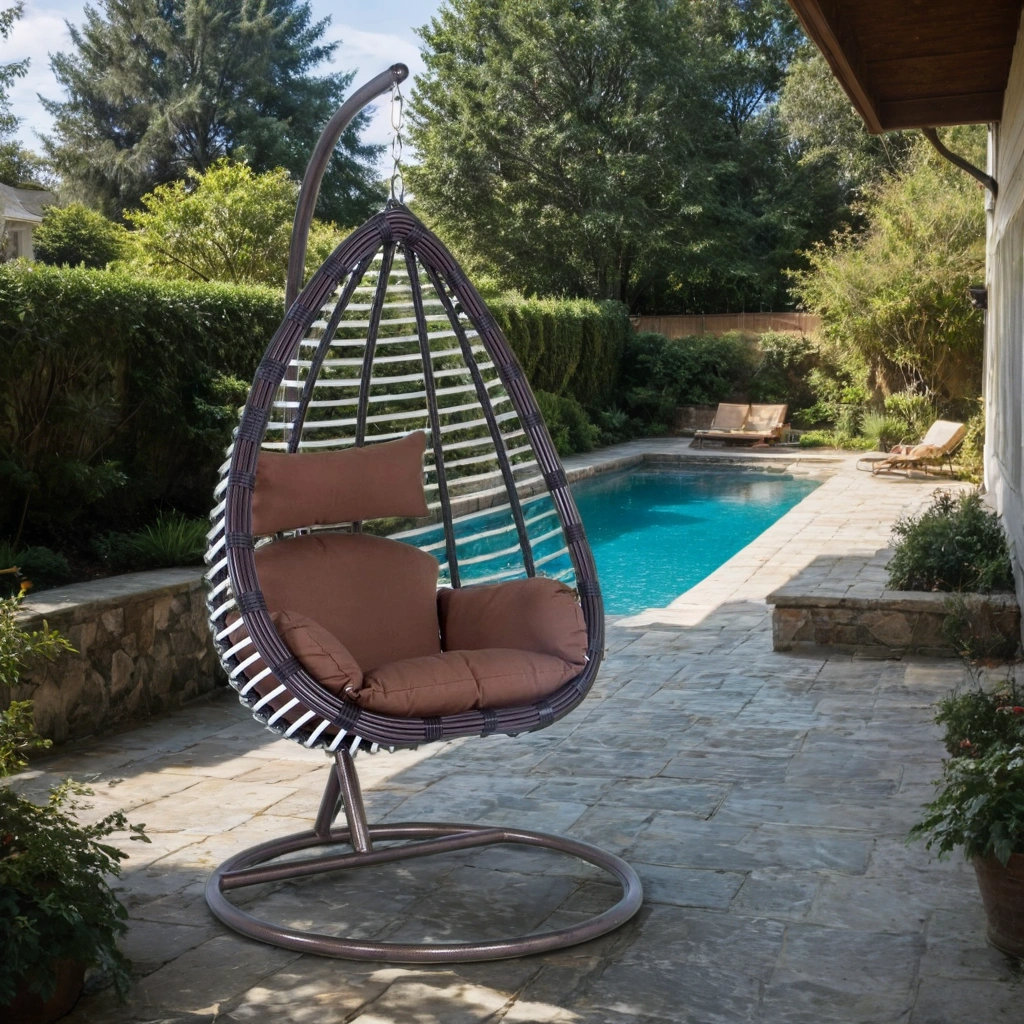 Bayou Breeze Schumacher Wicker Hanging Swing Chair Teardrop Design with ...