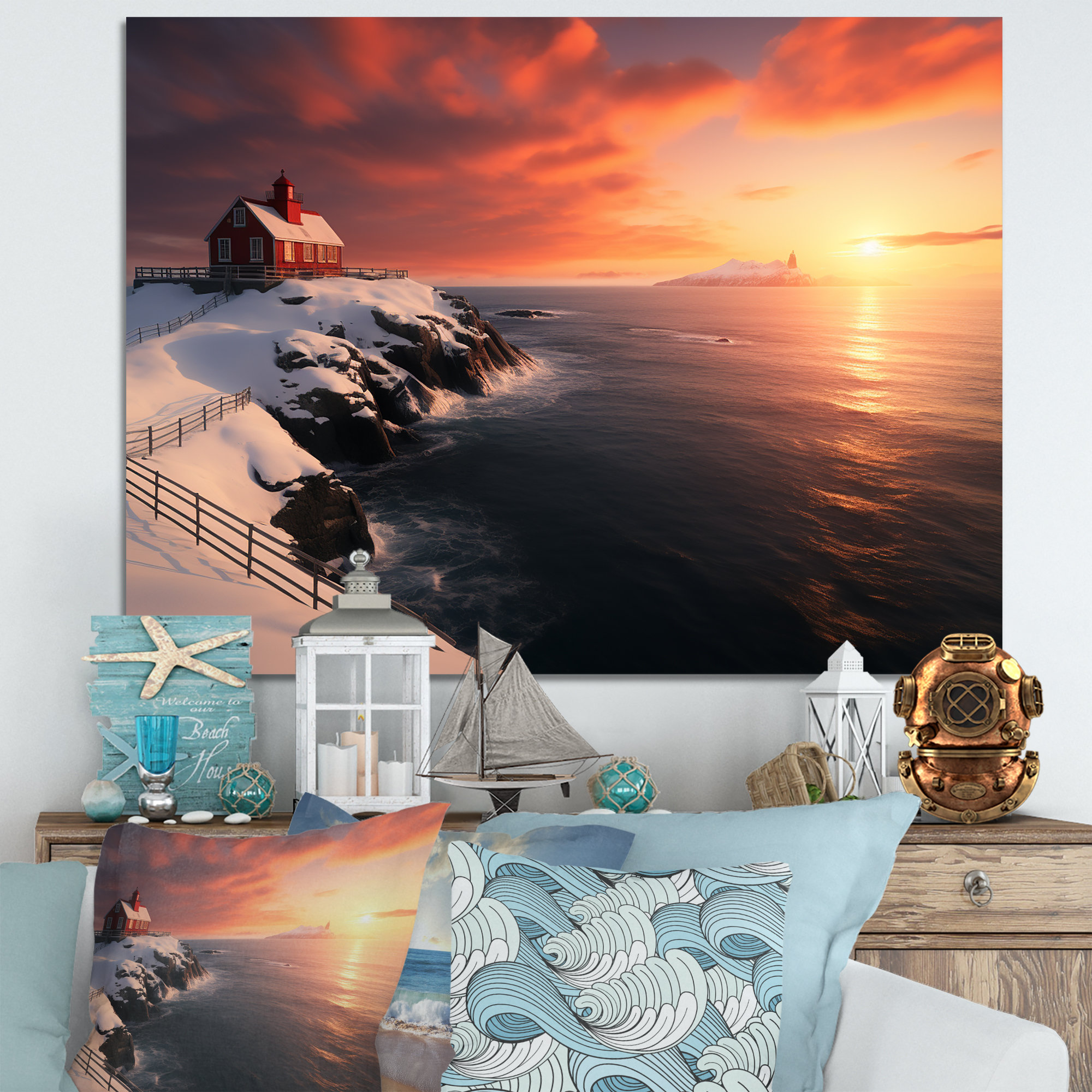 Highland Dunes Coastal Lighthouse Guard In Alaska III - Beach Light ...