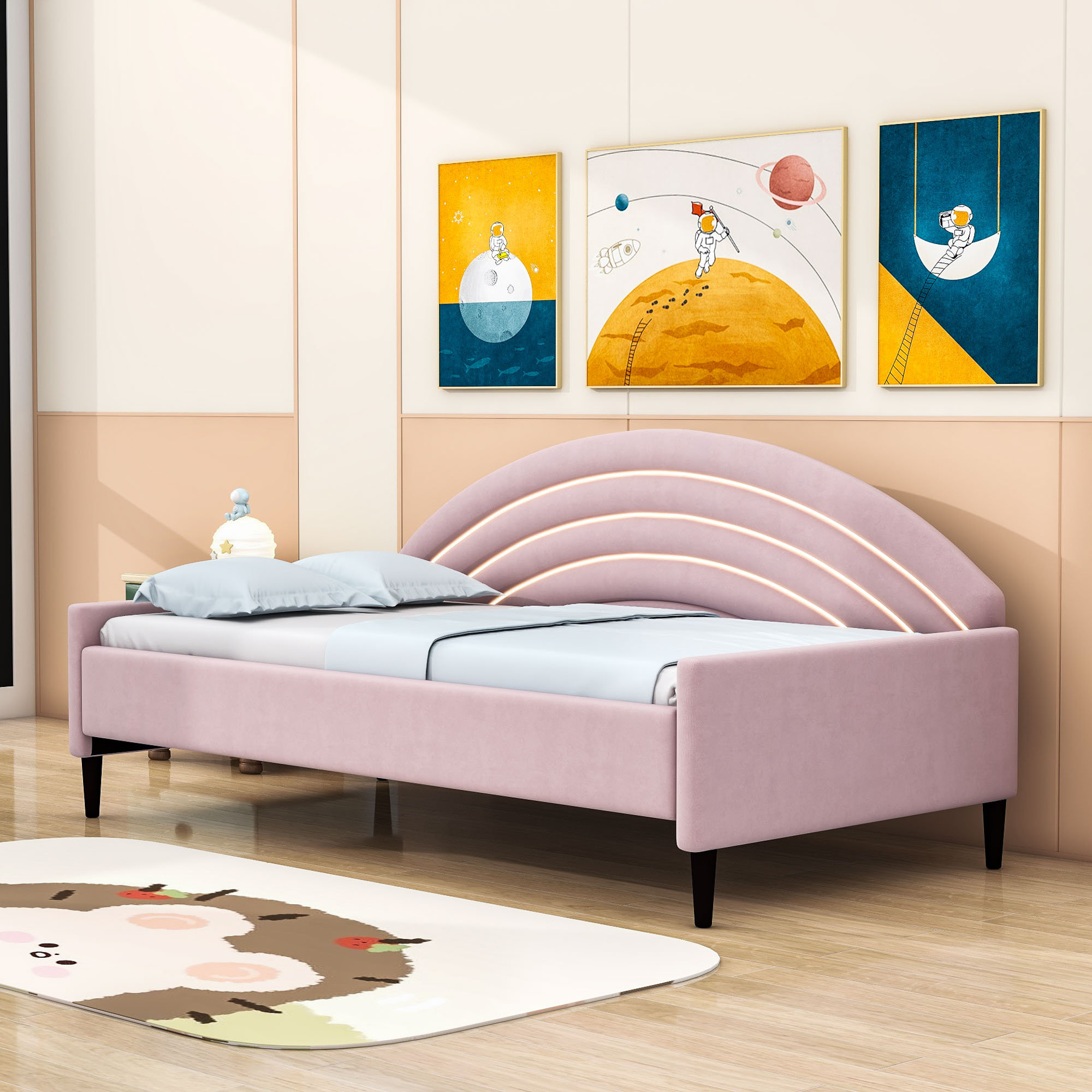 Latitude Run® Chau Upholstered Daybed with LED Lights and Slats | Wayfair