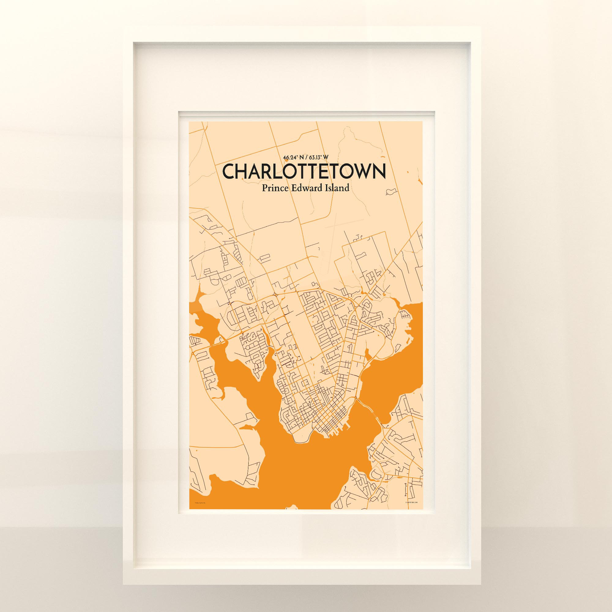 17 Stories Charlottetown City Map Graphic Art In Vintage | Wayfair