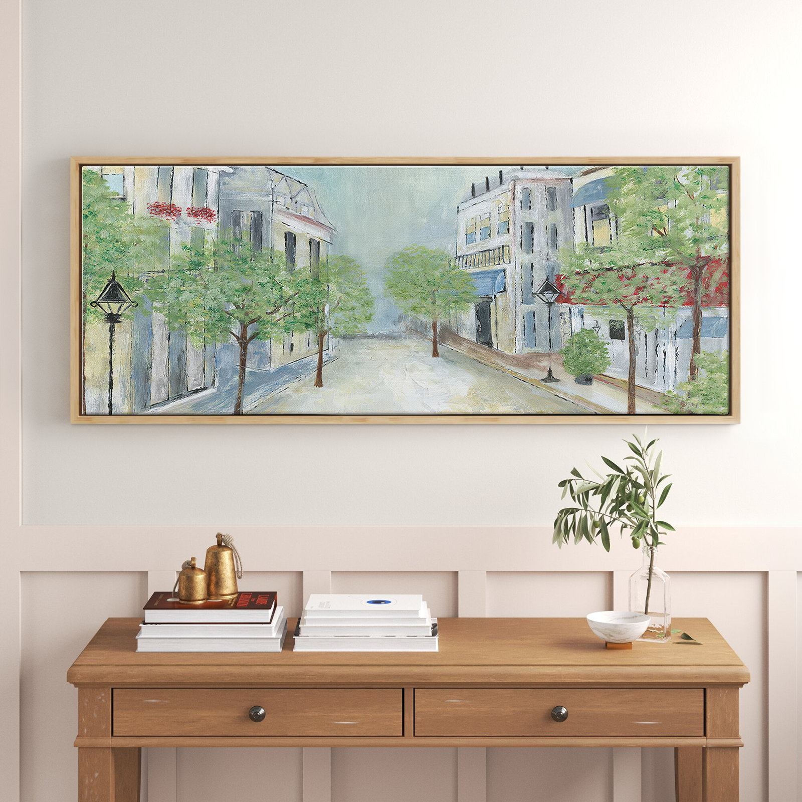 Lark Manor™ Springtime Stroll - Floater Frame Print on Canvas | Wayfair