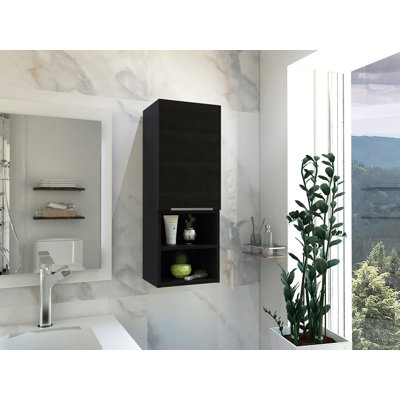 black corner bathroom unit