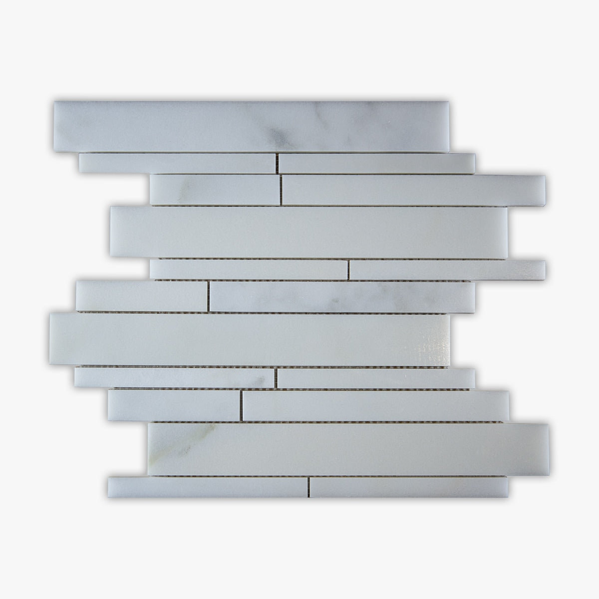 Direct Stone Source Calacatta 12" x 12" Marble Linear Mosaic Wall ...