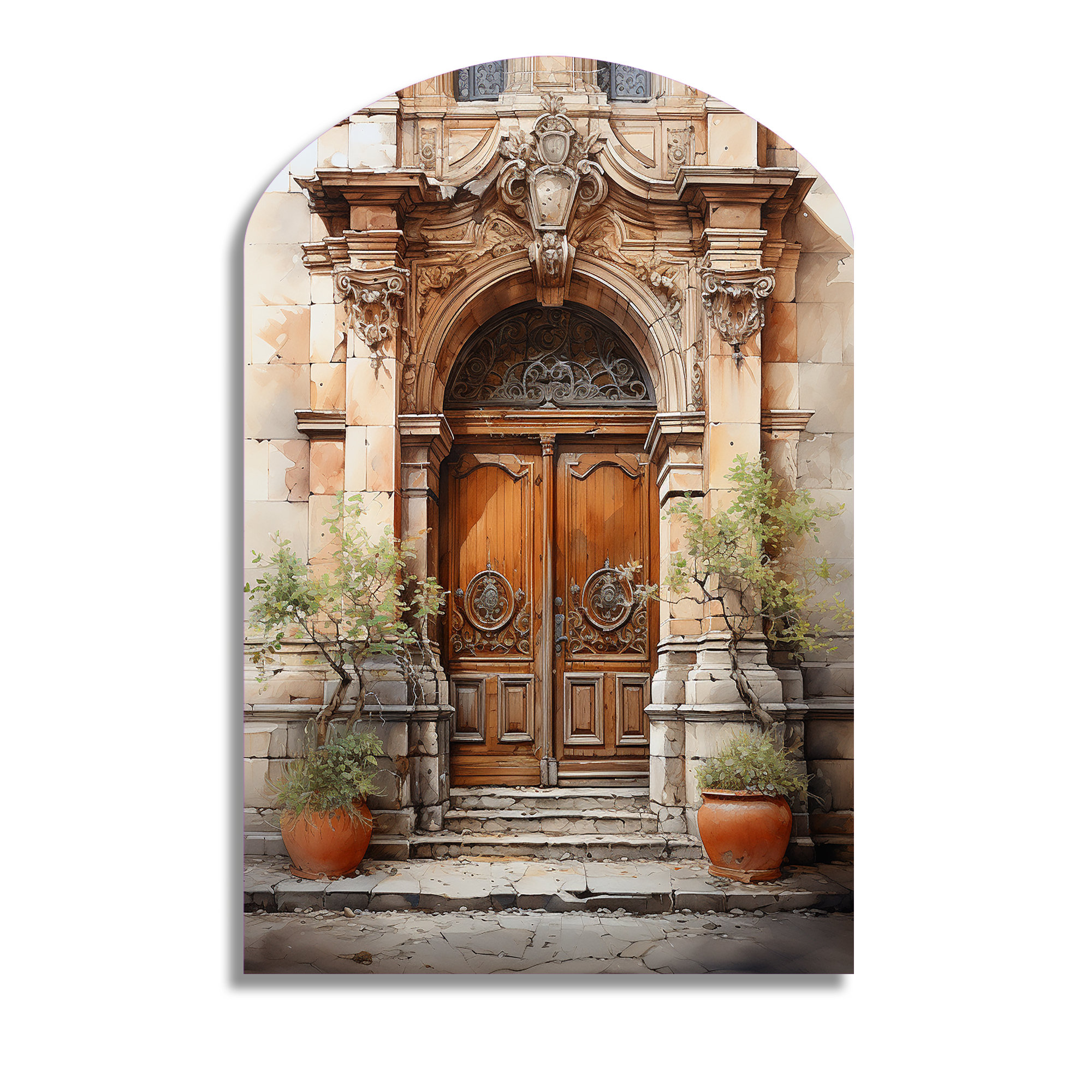 Design Art France Lyon Old Town Door III - France Arch Shape Asymmetric ...