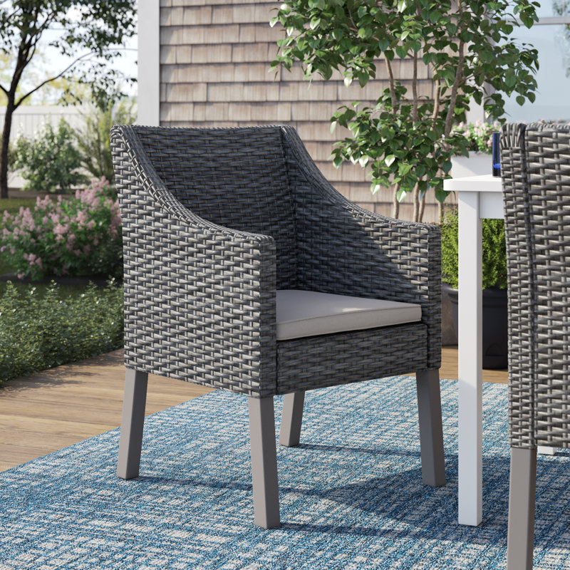 Winston Porter Amarveer Outdoor Dining Armchair with Cushion & Reviews ...