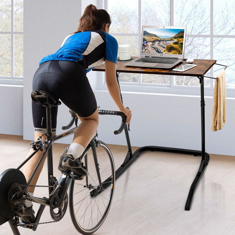 17 Stories Atlandida Adjustable Bike Trainer Desk, Treadmill Desk ...