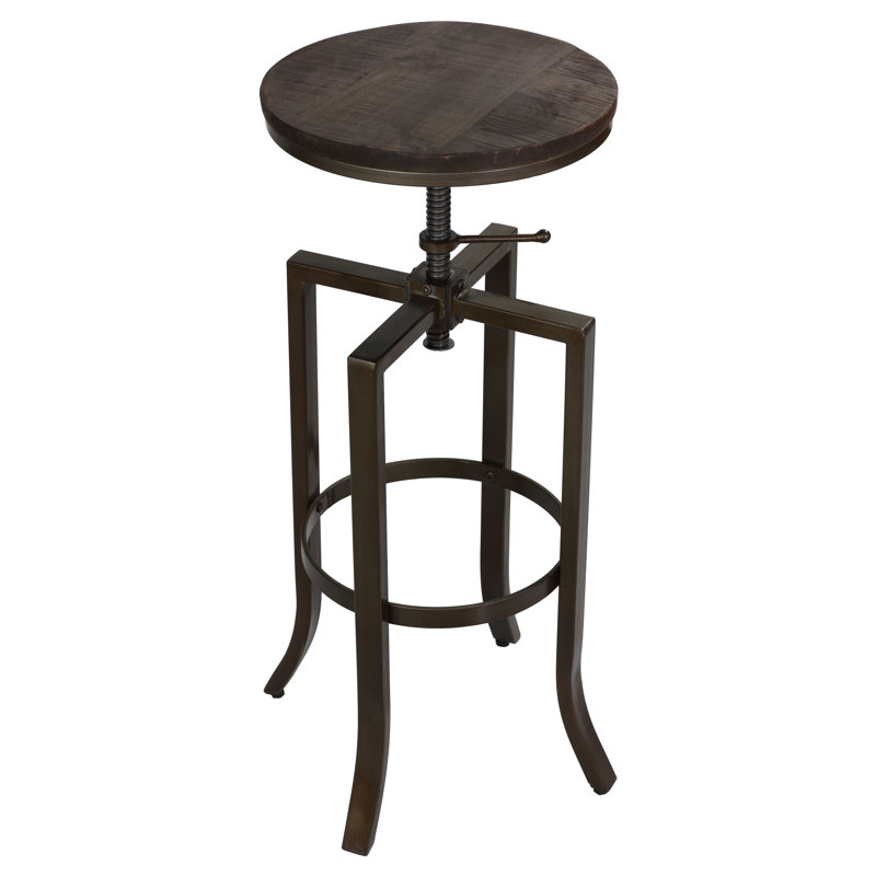 Williston Forge Cadell Solid Wood Adjustable Height Stool | Wayfair