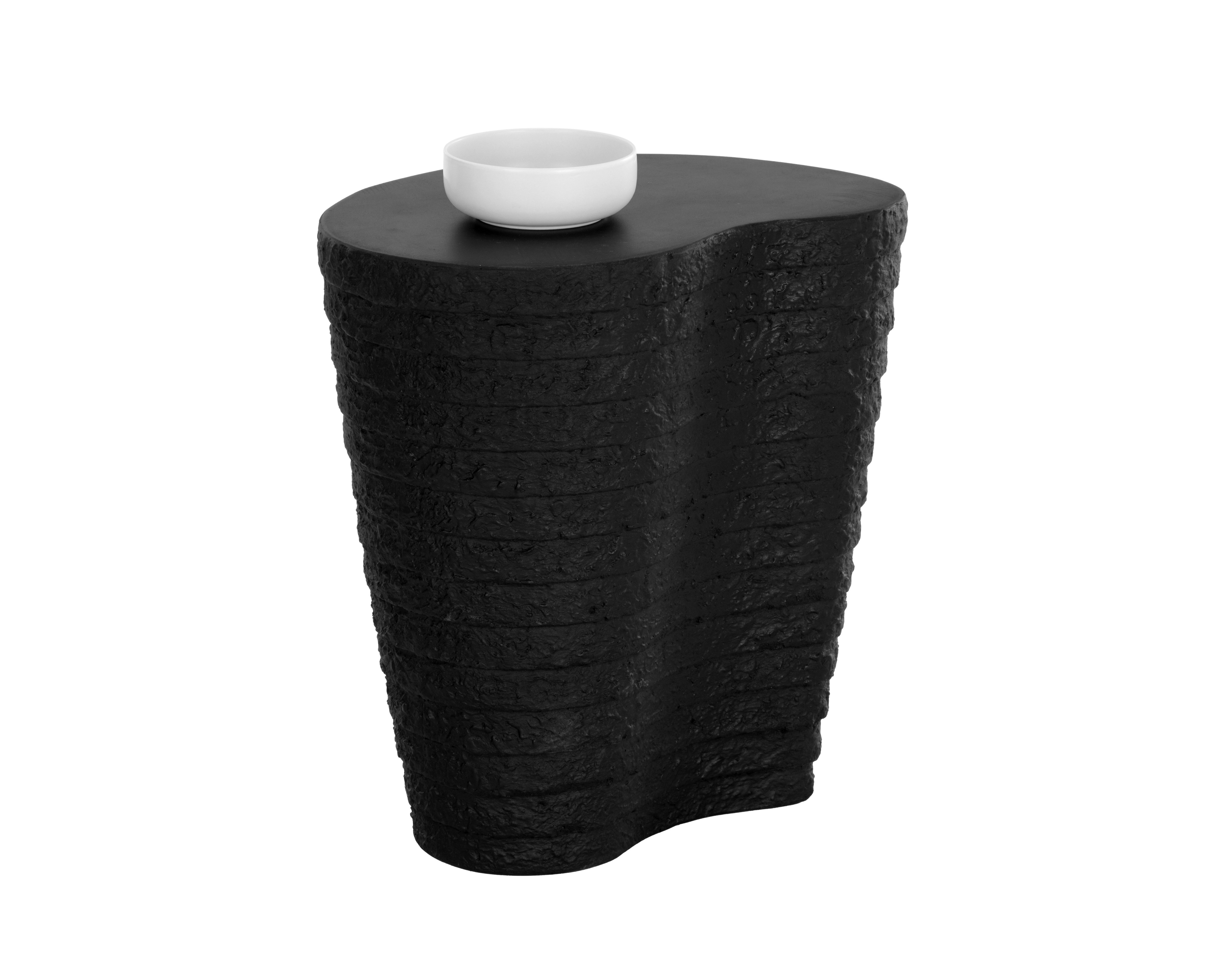 Latitude Run® Concrete Outdoor Side Table - Black | Wayfair