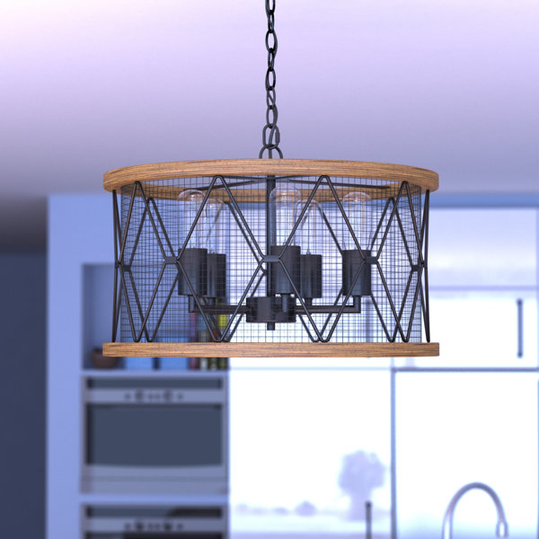 Gracie Oaks Gaudreau 5 - Light Unique / Statement Drum Chandelier ...