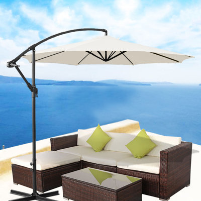 Freeport Park Ramey 3m Cream Cantilever Banana Parasol | Wayfair.co.uk