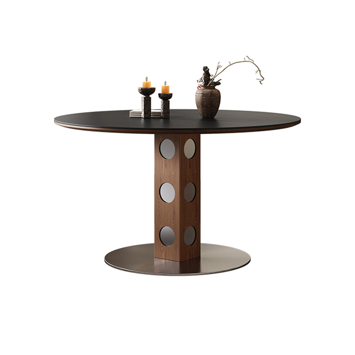 Hokku Designs Sintered Stone Solid Wood Ash Stainless Steel black ...