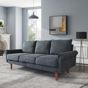 Winston Porter Paco 74" Fabric Sofa with Spring Cushion, Modern Couch ...