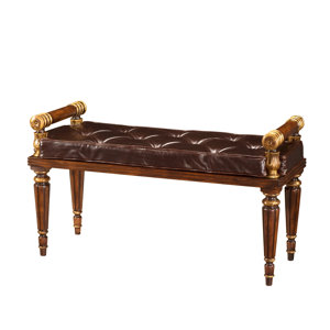 Theodore Alexander Rep.li.ca Genuine Leather Upholstered Bench | Wayfair