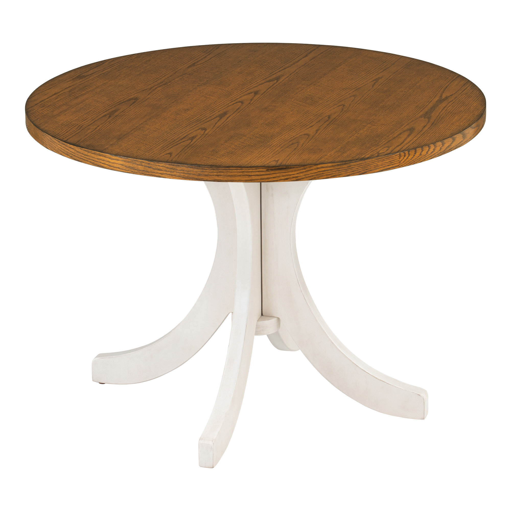 Mercer41 Topmax Mid-Century Solid Wood Round Dining Table For Small ...