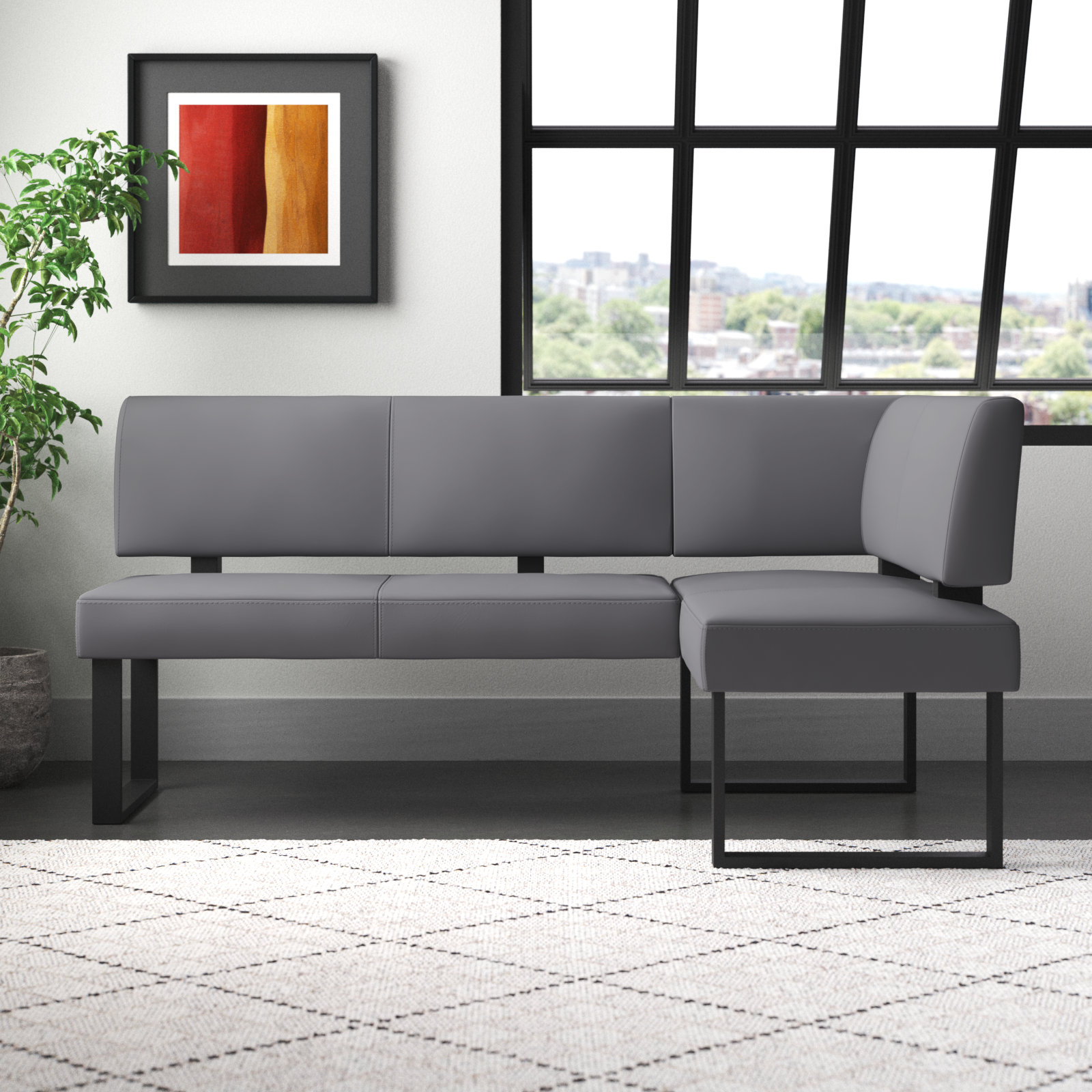 Wade Logan Ondina Contemporary Upholstered Nook w/ Steel Legs & Reviews ...