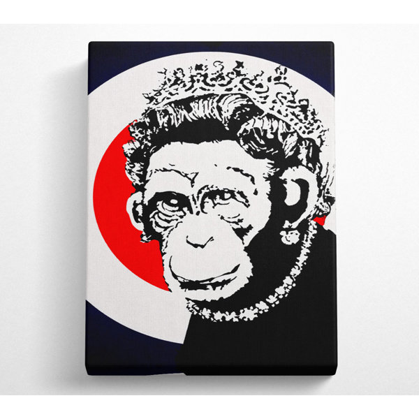 Happy Larry Queen Chimp - Wrapped Canvas Art Prints | Wayfair.co.uk