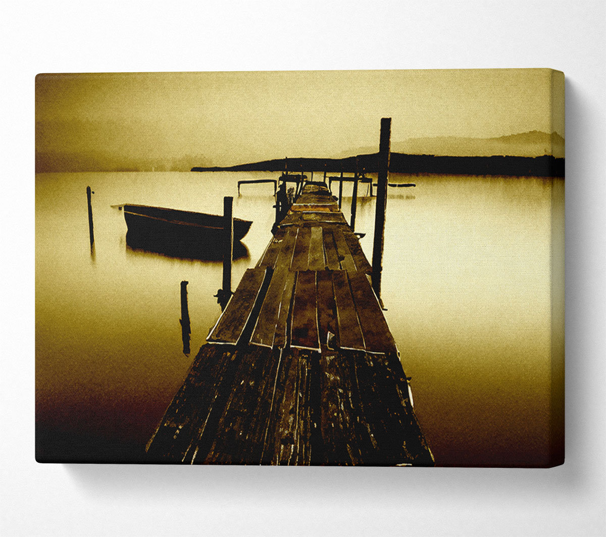 Breakwater Bay Rustic Ocean Jetty Sepia - Wrapped Canvas Art Prints ...