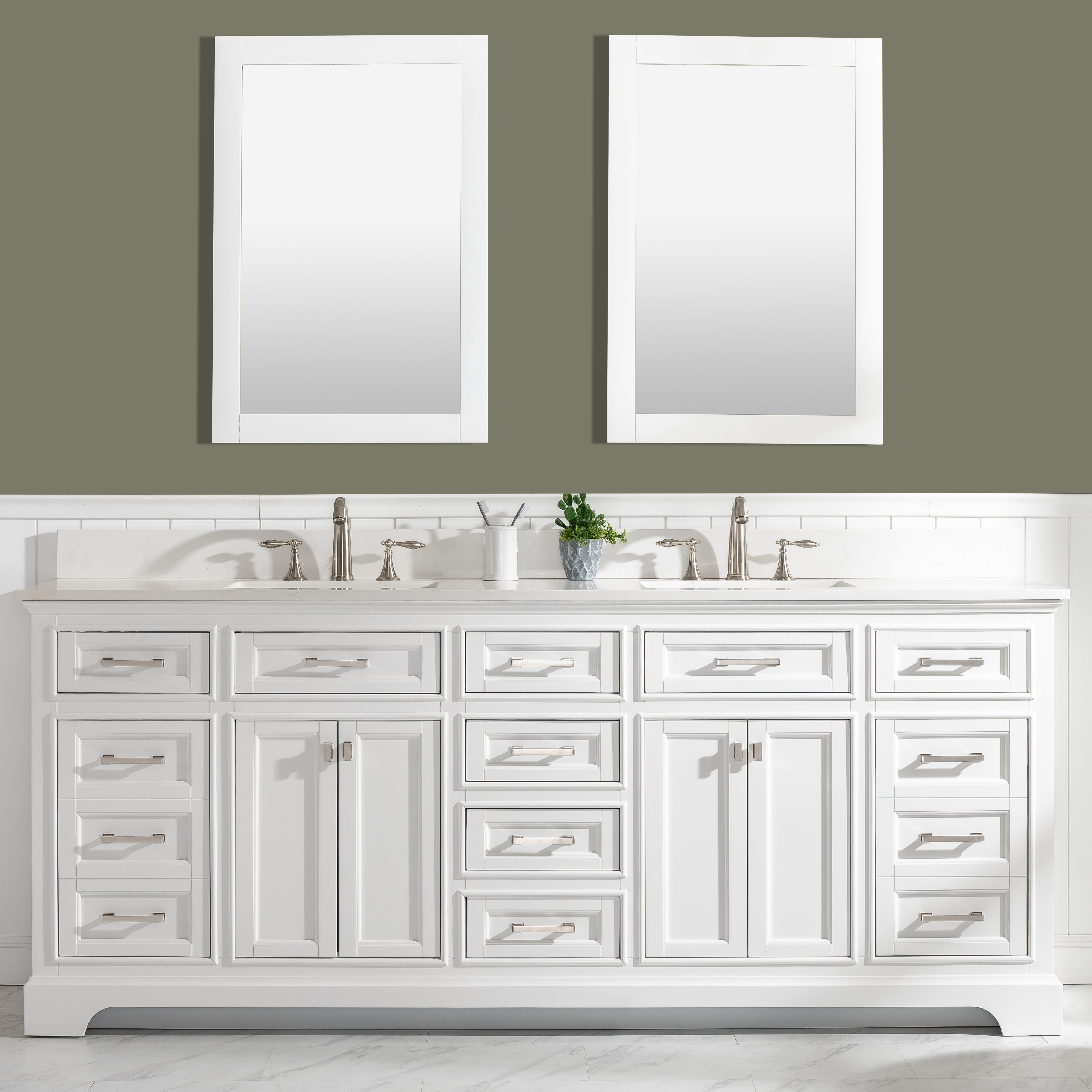 Beachcrest Home Zoila 84" W Double Bathroom Vanity Set & Reviews | Wayfair