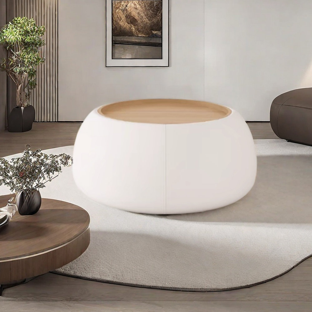 Orxva Galaxy Light luxury cream style round coffee table - Wayfair Canada